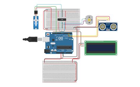 Circuit Design Sensor Tangki Air Tinkercad