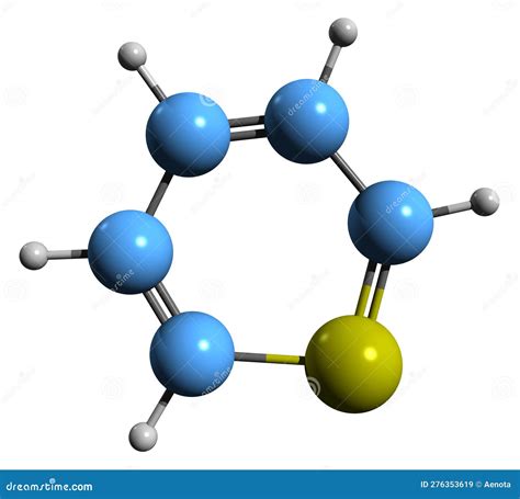 3d Image Of Thiopyrylium Skeletal Formula Stock Illustration