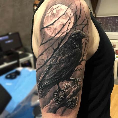 Pin By Richard Rodriguez On Tattoos Raven Tattoo Full Sleeve Tattoos