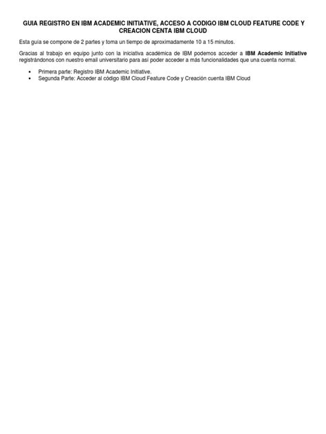Guia Registro En Ibm Academic Initiative Pdf Computación En La Nube