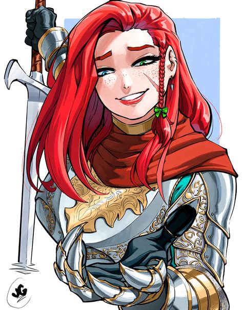 Jgeorgedrawz Original Commentary Commission English Commentary Highres 1girl Armor Blue