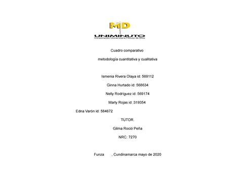 Cuadro Comparativo Metodologia Cualitativa Y Cuantitativa Cuadro