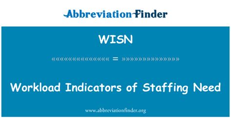 Wisn Significa Indicadores De Carga De Trabalho Da Necessidade De Pessoal Workload Indicators