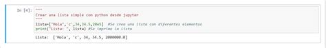 Listas Y Sub Listas Python Y Jupyter ¿matrices En Python
