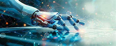 Robotic Arm Touching Data Network Ai Machine Learning Big Data Deep