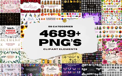 4689 Pngs Clipart Elements Bundle Graphic By Graphicxpack · Creative