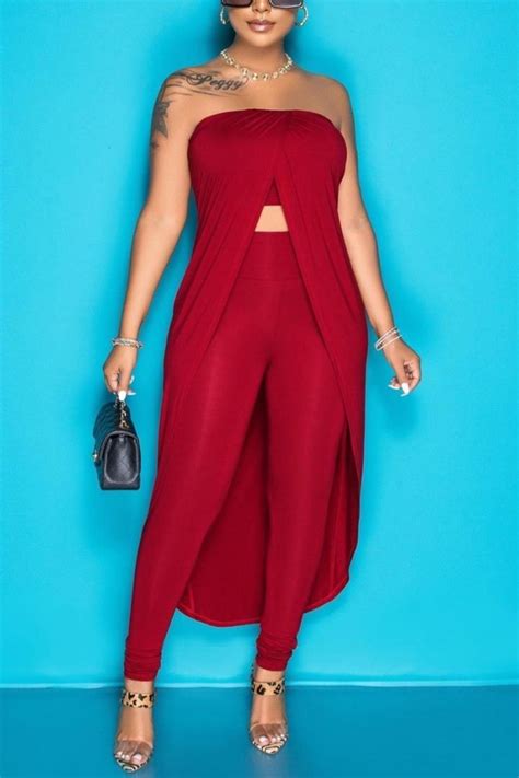 Wholesale Sexy Plus Size Solid Color Stretch Tube Top With High Waist
