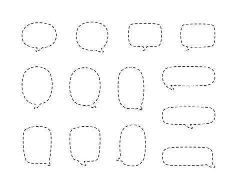 Geometric Comic Speech Bubbles Made Of Dotted Dashed Line Set 23233292