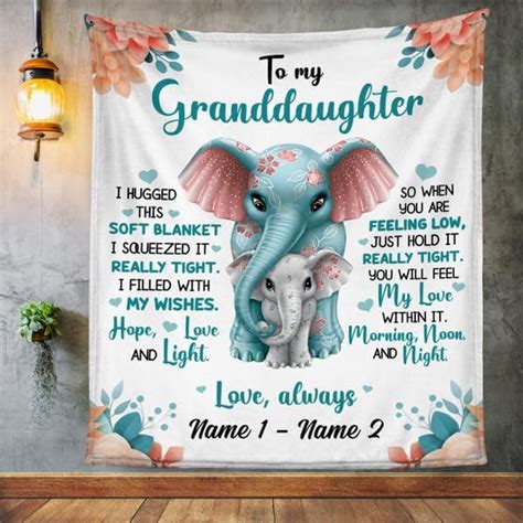 Rooruns Personalized To My Granddaughter Blanket Custom Name Blanket