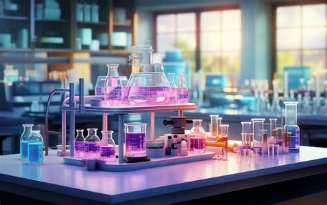 premium ai image lab with test tubes ai