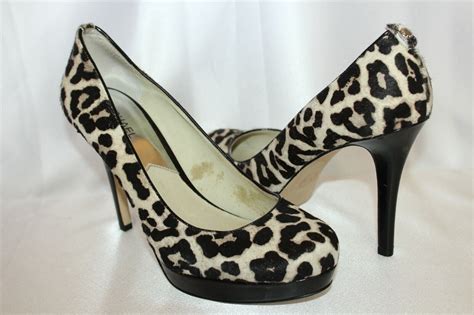Michael Kors Black Leopard Calf Hair Classic Platform Gem