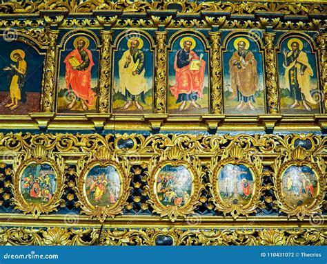 Interior Of Putna Monastery Bucovina Romania Editorial Photography