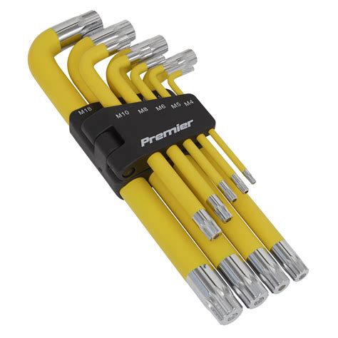 Sealey Jumbo Spline Key Set 9pc Anti Slip