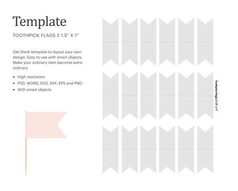 Toothpick Flag Template