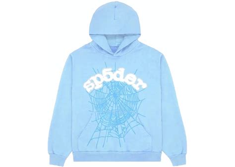 Spider Worldwide Rhinestone Hoodie Sky Blue Stealthny