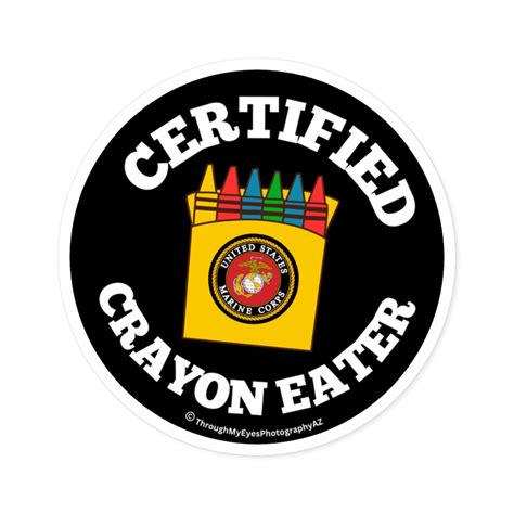 Certified Crayon Eater Usmc Funny Indoor Outdoor Sticker Etsy