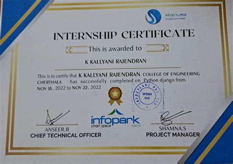kallyani rajendran on linkedin internshipcompletion pythondjango
