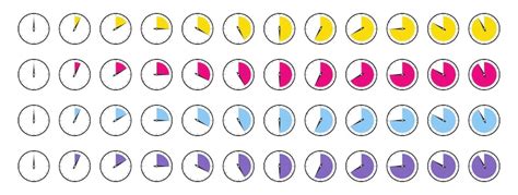 Premium Vector Horizontal Set Of Analog Clock Icon