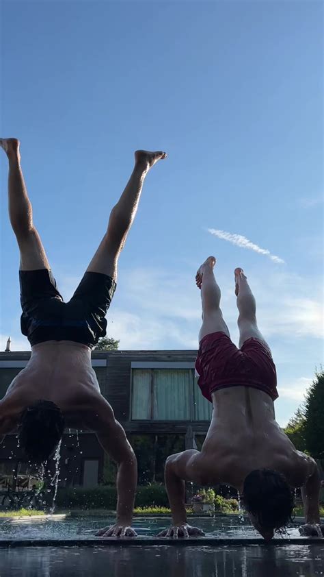 Calisthenics Handstand Challenge By The Pool Tiktok