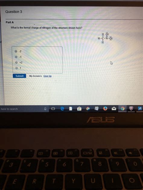 Solved What Is The Formal Charge Of Nitrogen Of The Chegg
