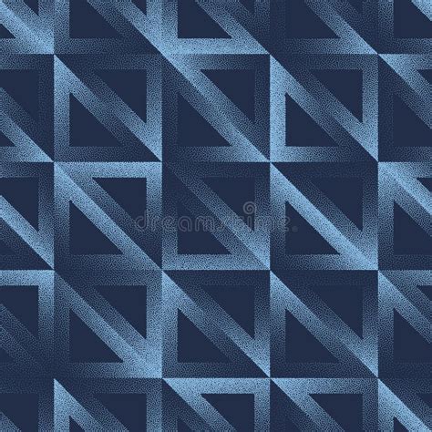 Faded Triangles Grid Seamless Pattern Trend Blue Abstract Vector Background Stock Vector