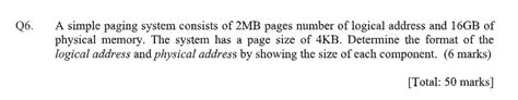 solved q6 a simple paging system consists of zmb pages numbered 0f