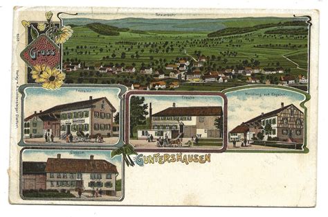Gruss Aus Guntershausen Tg Aadorf Litho Lichtensteiger 1908 Kaufen