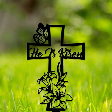 He Is Risen Yard Sign Easter Garden Decor He Is Risen Sign