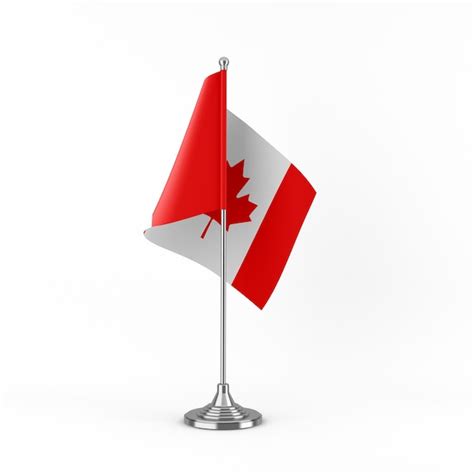Parte frontal da bandeira do canadá em fundo branco Foto Premium