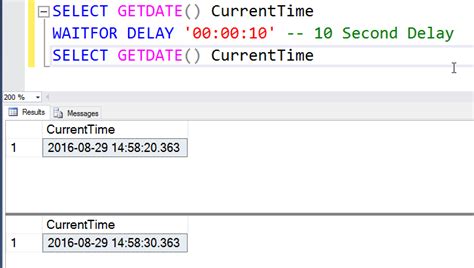How To Introduce Time Delay Between Two T SQL Commands Interview