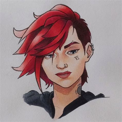 How To Draw Vi From Arcane Season 1 Act 3 Easy Drawings Drawings Pinterest Cool Cartoon