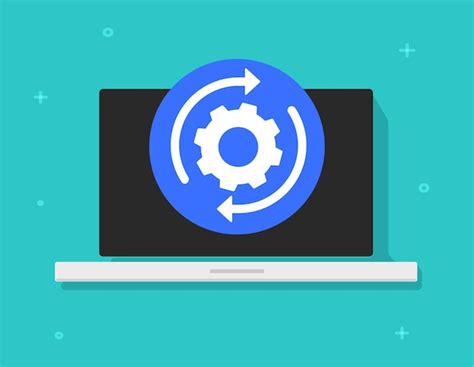premium vector computer setting process icon or flat pc fixing revamp