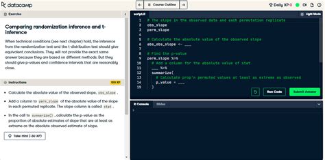 Datacamp Course Outline 9 Daily Xpo о во Exercise
