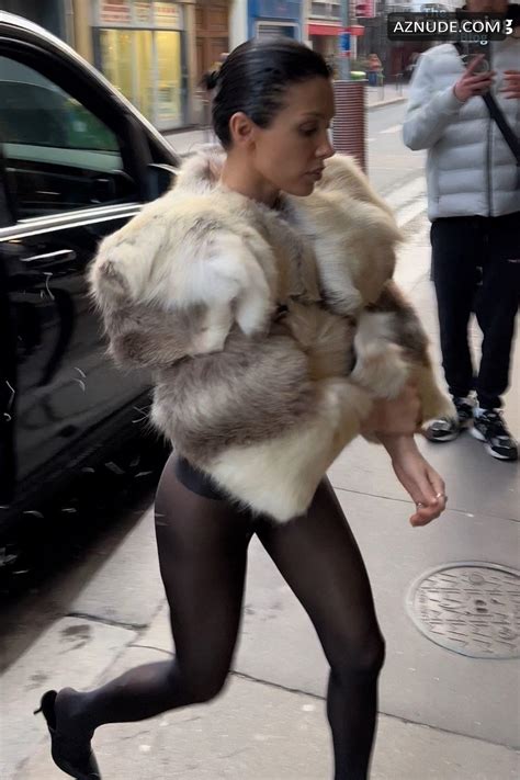 Bianca Censori Sexy Seen In Tights Without Underwear In Paris Fashion