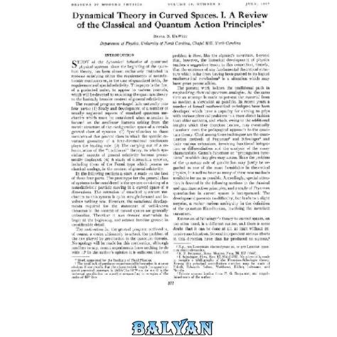 خرید و قیمت دانلود کتاب Dynamical Theory In Curved Spaces I A Review Of The Classical And