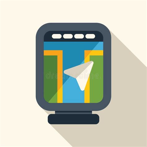 Gps Navigation System Showing Location On Screen With Map And Cursor Icon Stock Illustration