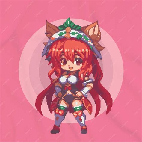 Premium Vector Pixelated Cute Girl Character Vector Template