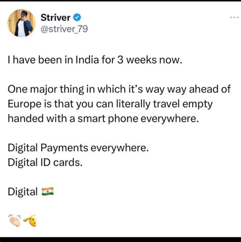Karan Joshi On Linkedin India Is Way Way Ahead Of Europe In Terms Of