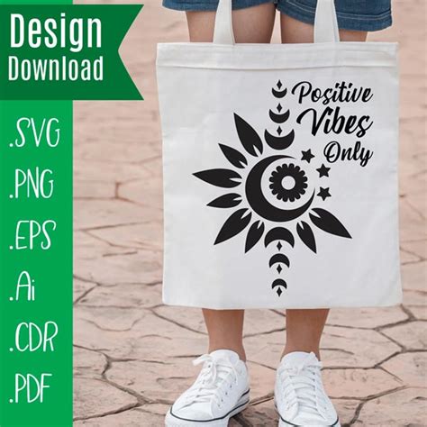 Positive Vibes Only Svg Design Instant Download