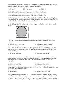 Counting Methods Probability Review For Busy Teachers By Thad Ackerman