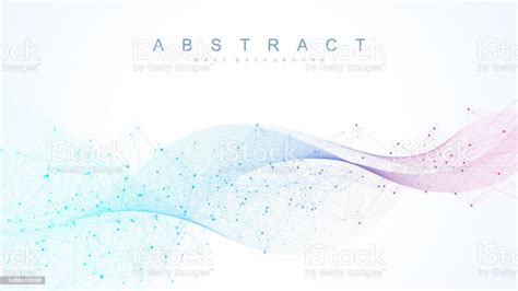 기술 추상적 인 선과 점 연결 배경 디지털 데이터와 빅 데이터 개념을 연결합니다 디지털 데이터 시각화 벡터 일러스트레이션