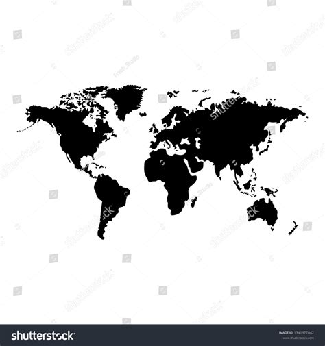 World Map Vector Isolated On White 스톡 벡터 로열티 프리 1341377042 Shutterstock