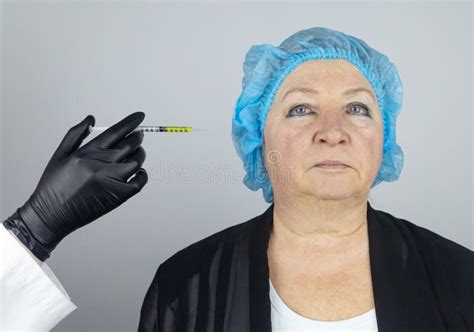 Botulinum Toxin Injection Senior Woman At The Appointment With A