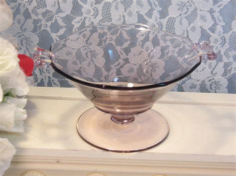 Vintage Antique Fostoria Glass Fairfax Orchid Wisteria Handled Etsy