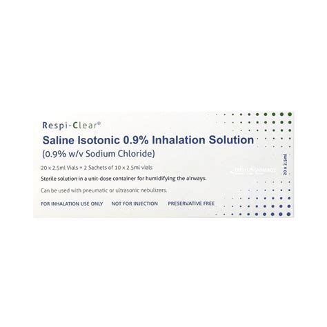 Respi Clear Saline Isotonic 09 Nebuliser Solution Inish Pharmacy
