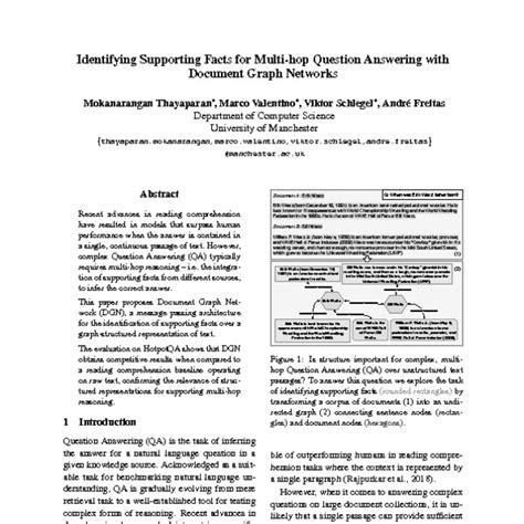 Identifying Supporting Facts For Multi Hop Question Answering With