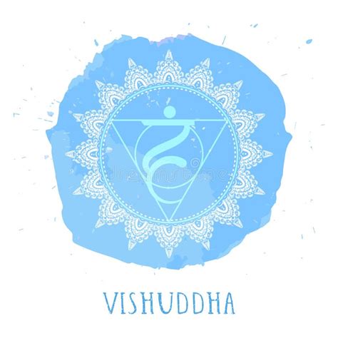 Illustration De Vecteur Avec Le Symbole Vishuddha Chakra De Gorge Et