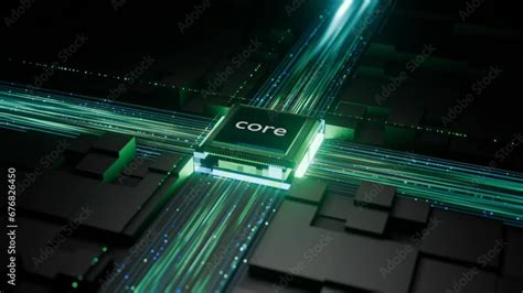 Central Computer Processors Cpu Concept Digital Pulses And Signals