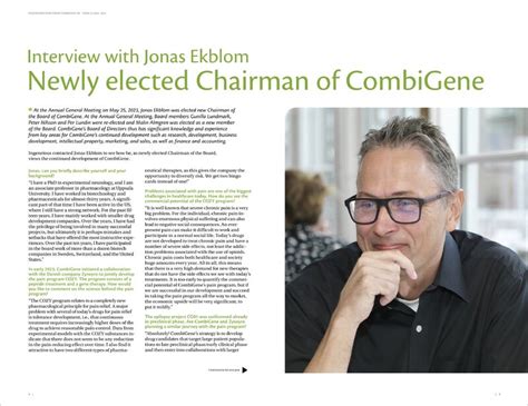 Combigene On Linkedin An Excerpt From Ingeneious No 3 2023 Interview