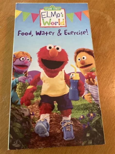 Sesame Street Elmo S World Food Water Exercise Rare Vhs Tested Hot